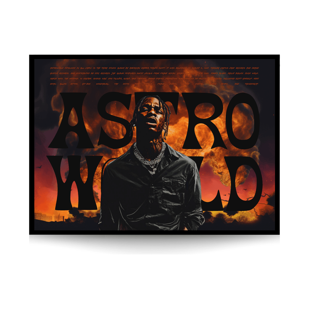 "Astro World Travis Scott" plakat w ramie – Dobre Plakaty